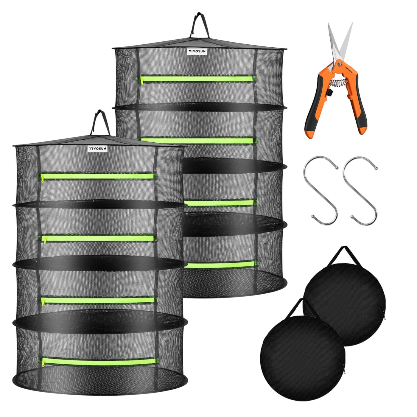 4-Layer Mesh Drying Rack with Hanging Design 2ft 2 Pack