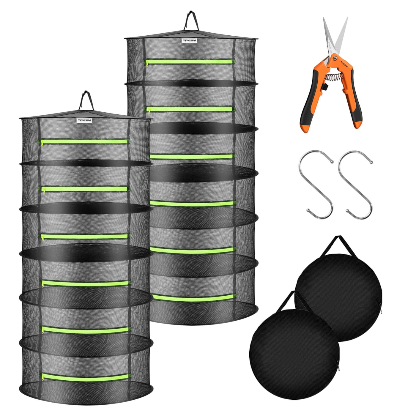 6-Layer Mesh Drying Rack with Hanging Design 2ft 2 Pack