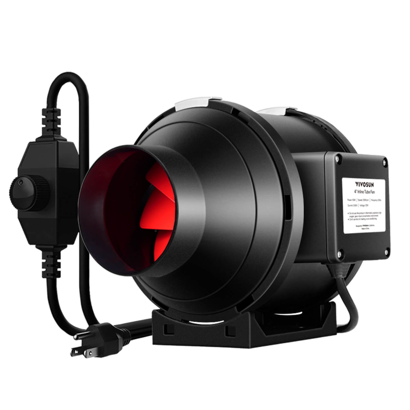 VIVOSUN 4 Inch 190 CFM Inline Duct Ventilation Fan with Variable Speed ...