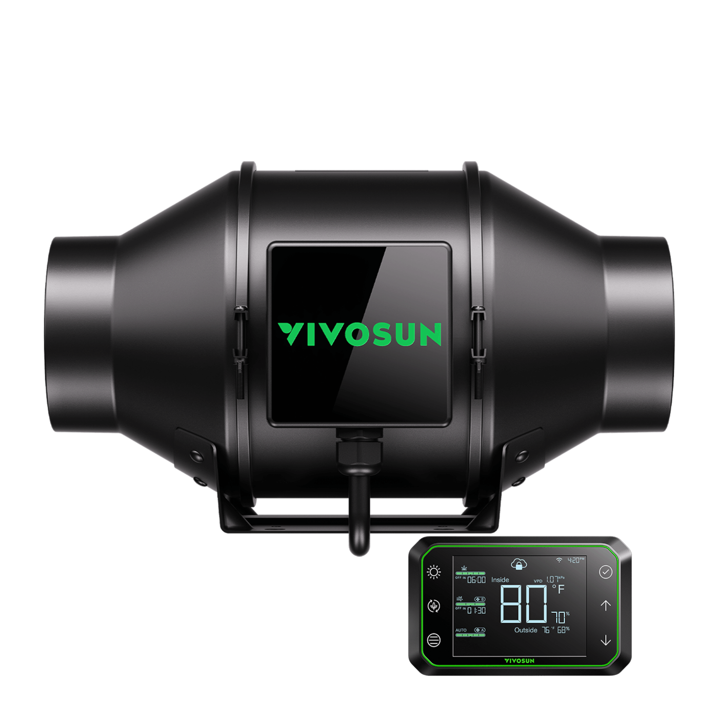 AeroZesh G4 Inline Fan 4″ with E42A Temp. Humidity WiFi Controller, PWM ...