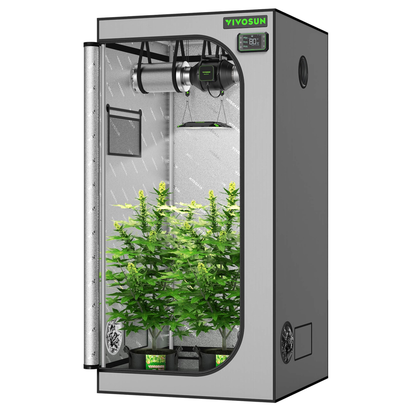 VIVOSUN Gray 3x3 Grow Tent Professional Mylar Hydroponic Tent 36 X 36