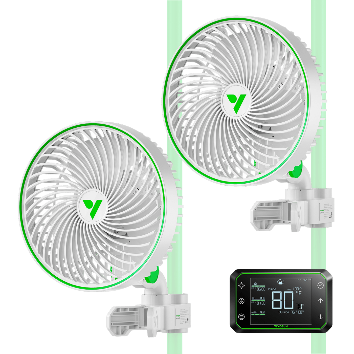 AeroWave E6 Clip-on Fan, EC Motor, Auto Oscillation Air Circulator For ...