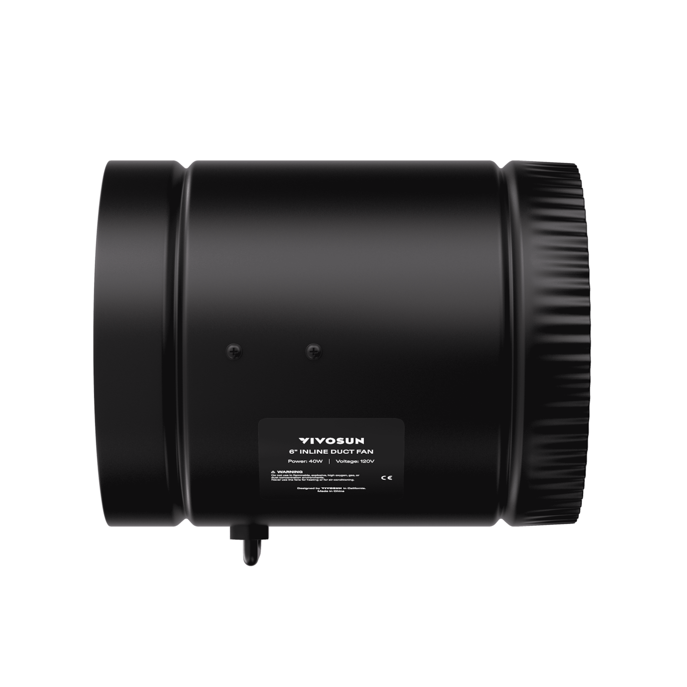Inline Booster Duct Fan 6” 240 Cfm Black