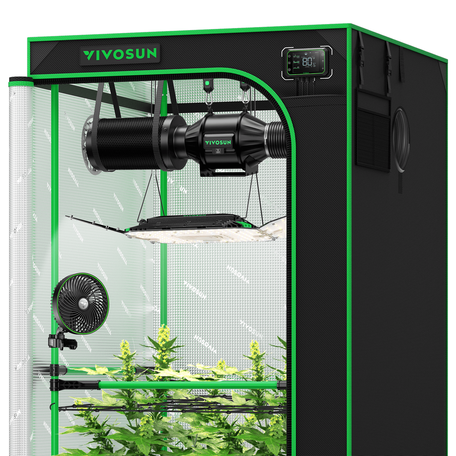Smart Grow Tent Kit GIY-SGS-33 Pro 3x3, 3-Plant Complete System, with ...
