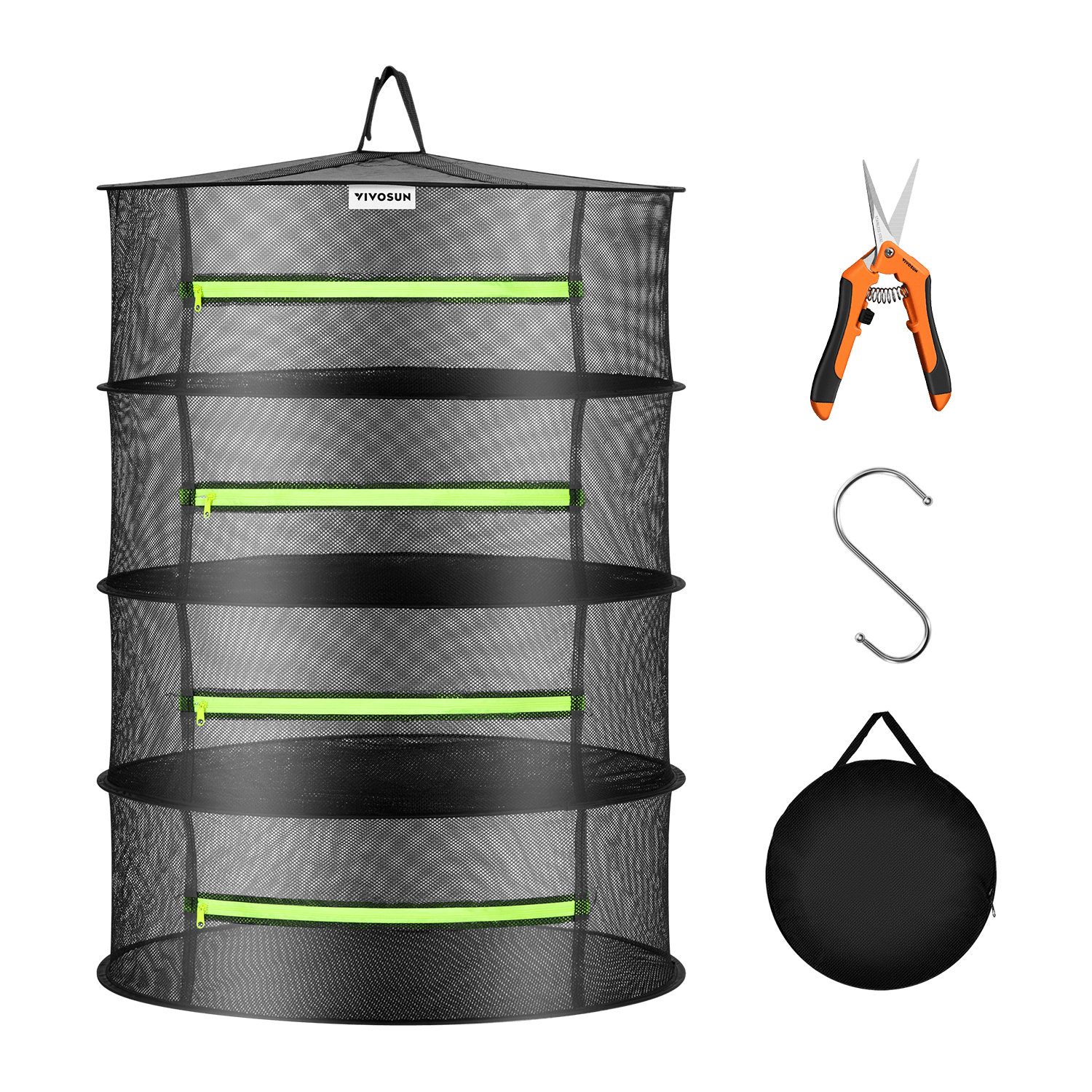 Vivosun 6-Layer Mesh Drying Rack with Hanging Design 2ft