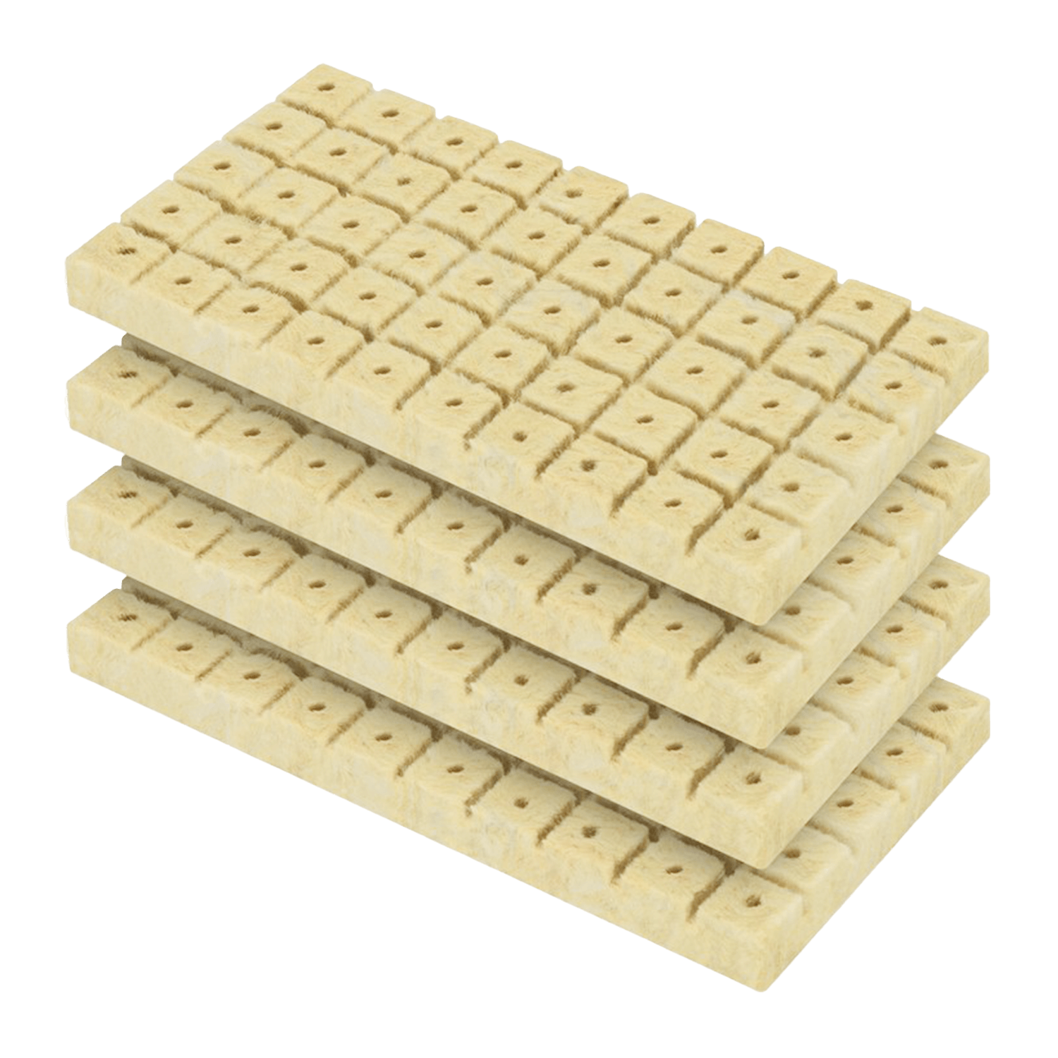 1" Rockwool Grow Cubes, 4 Sheets of 200 Plugs