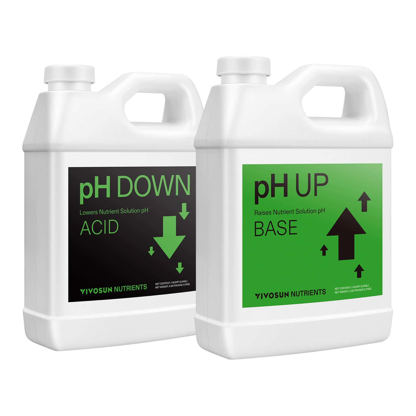 pH Up & pH Down Kit, Liquid Fertilizer for All Plants and All Growing Systems, 1 Quart Each