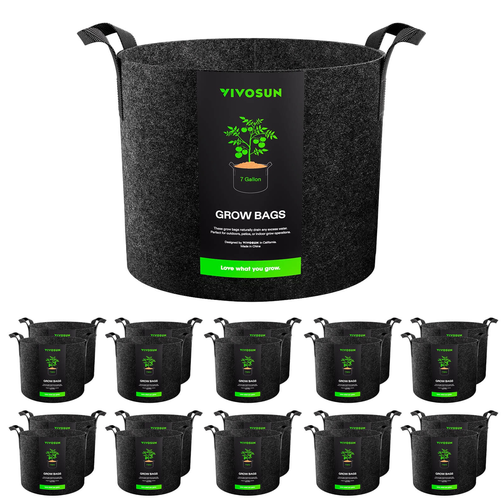 Vivosun 20 Pack 3 Gallon Grow Bags Heavy Duty Thickened Nonwoven Vivosun 20 Pack 3 Gallon Grow Bags Heavy Duty Thickened Nonwoven