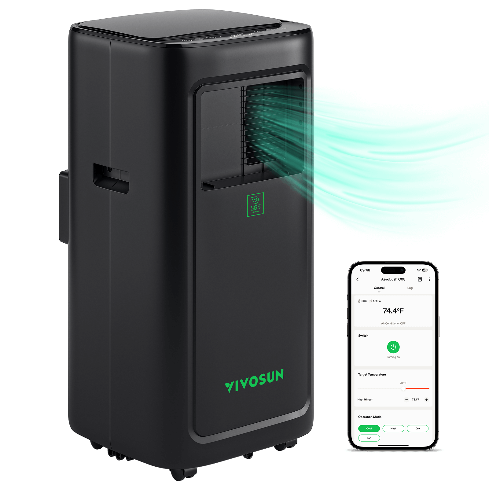 AeroLush C08 Intelligent Air Conditioner, 4-in-1 Function, with ...