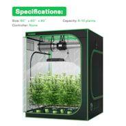 VIVOSUN GIY 5 x 5 ft Basic Grow Kit with VS4000 LED Light, 440CFM Inline Duct Fan, 6-Inch Carbon ...