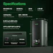 AeroStream H05 Intelligent Wi-Fi Humidifier, 1.32 Gal / 5 L Humidifier ...